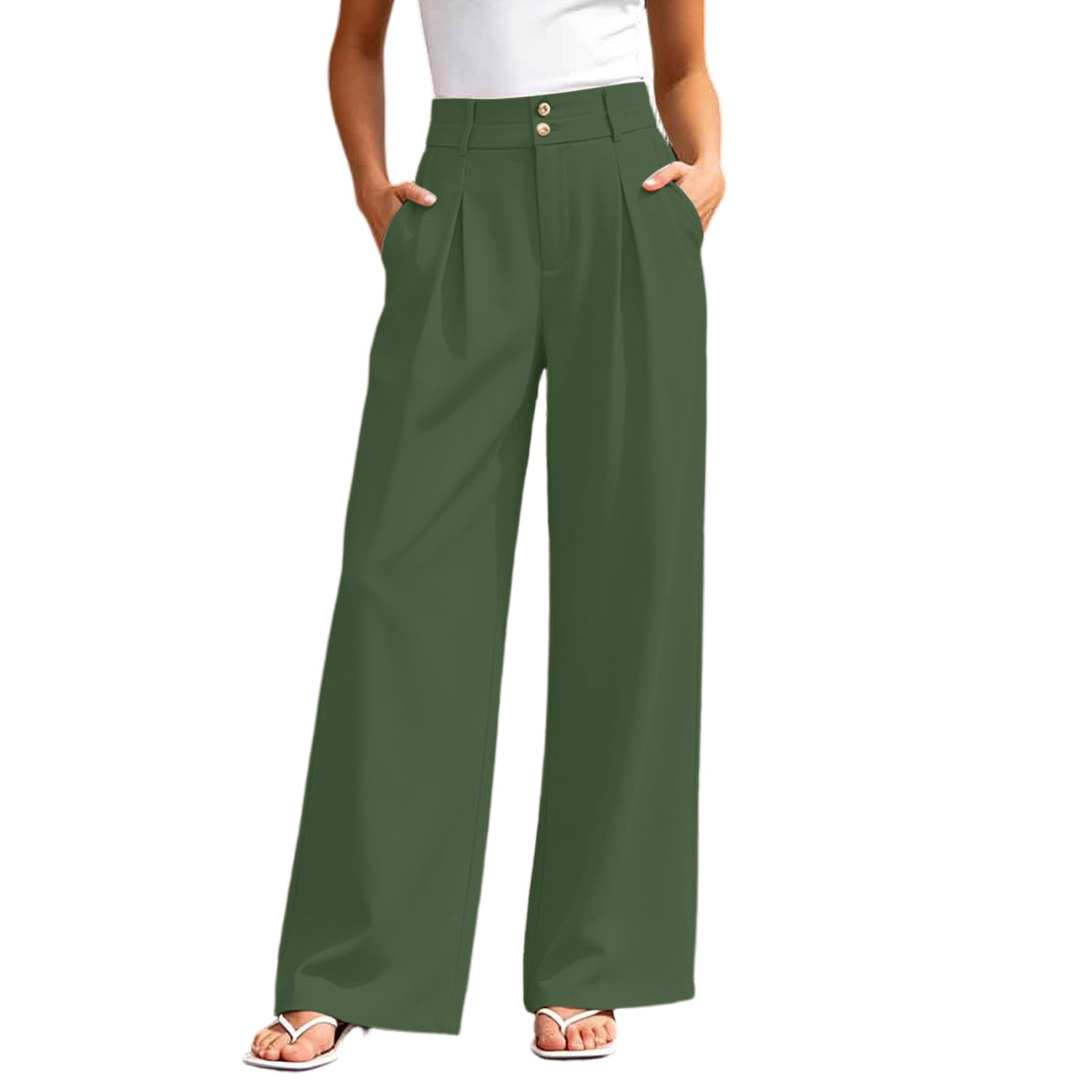 cfhntfmh Womens Office Pants Wide Leg Business Casual Clothes with ...
