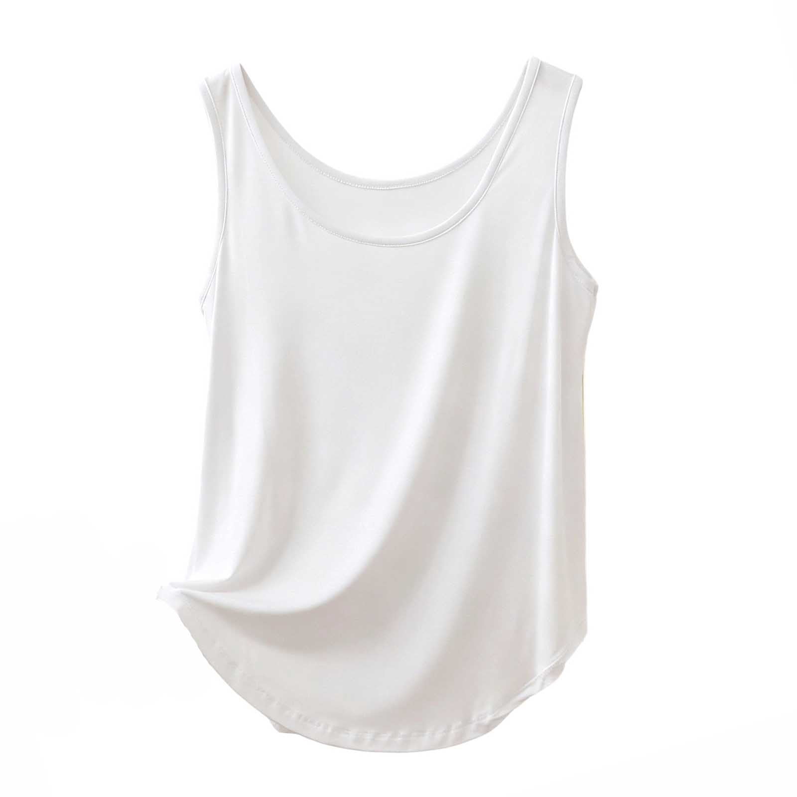 cfhntfmh Womens Plus Size Pajama Tops Sleeveless Round Neck Tank Tops ...