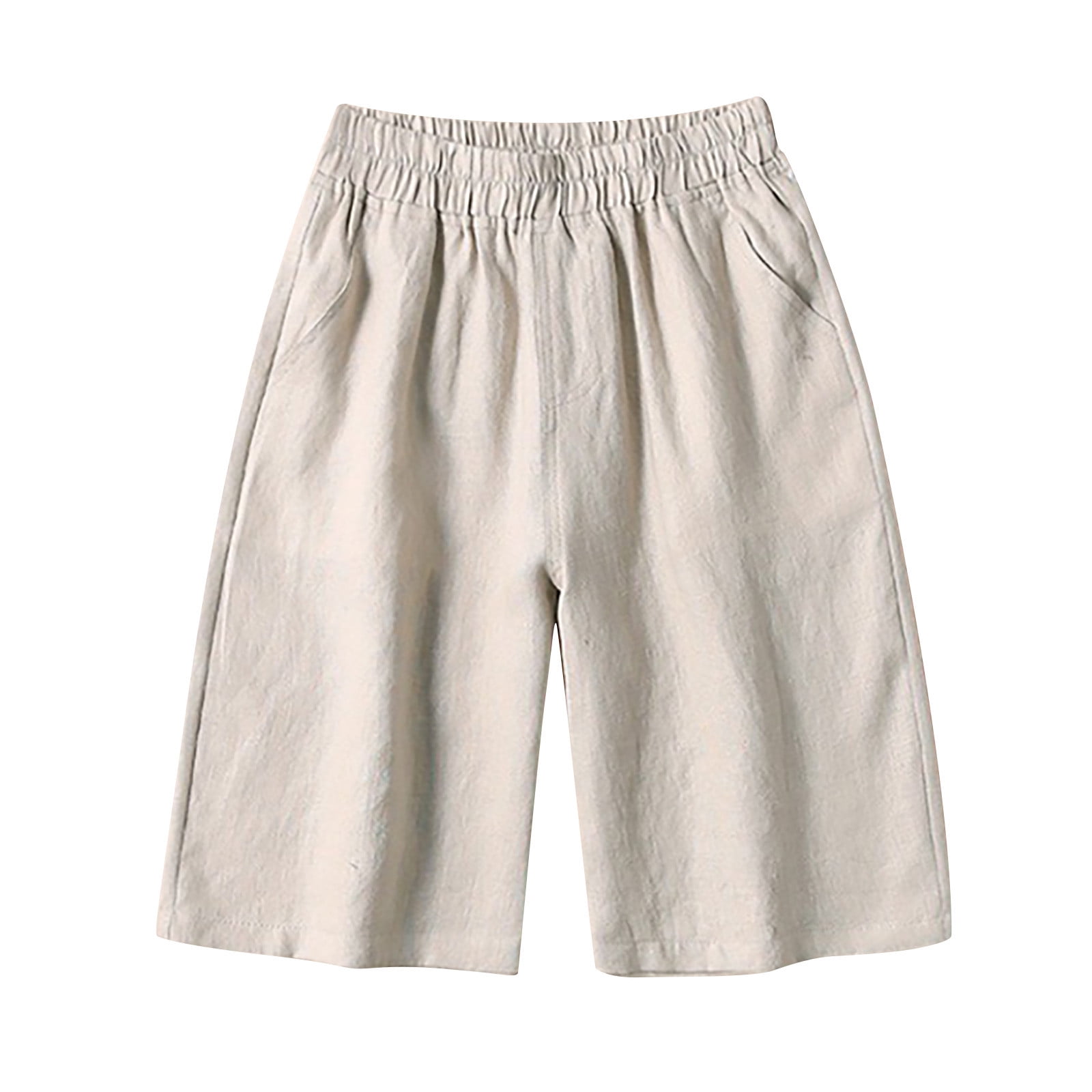 cfhntfmh Womens Summer Shorts Cotton Linen Lounge Shorts Wide Leg Solid ...