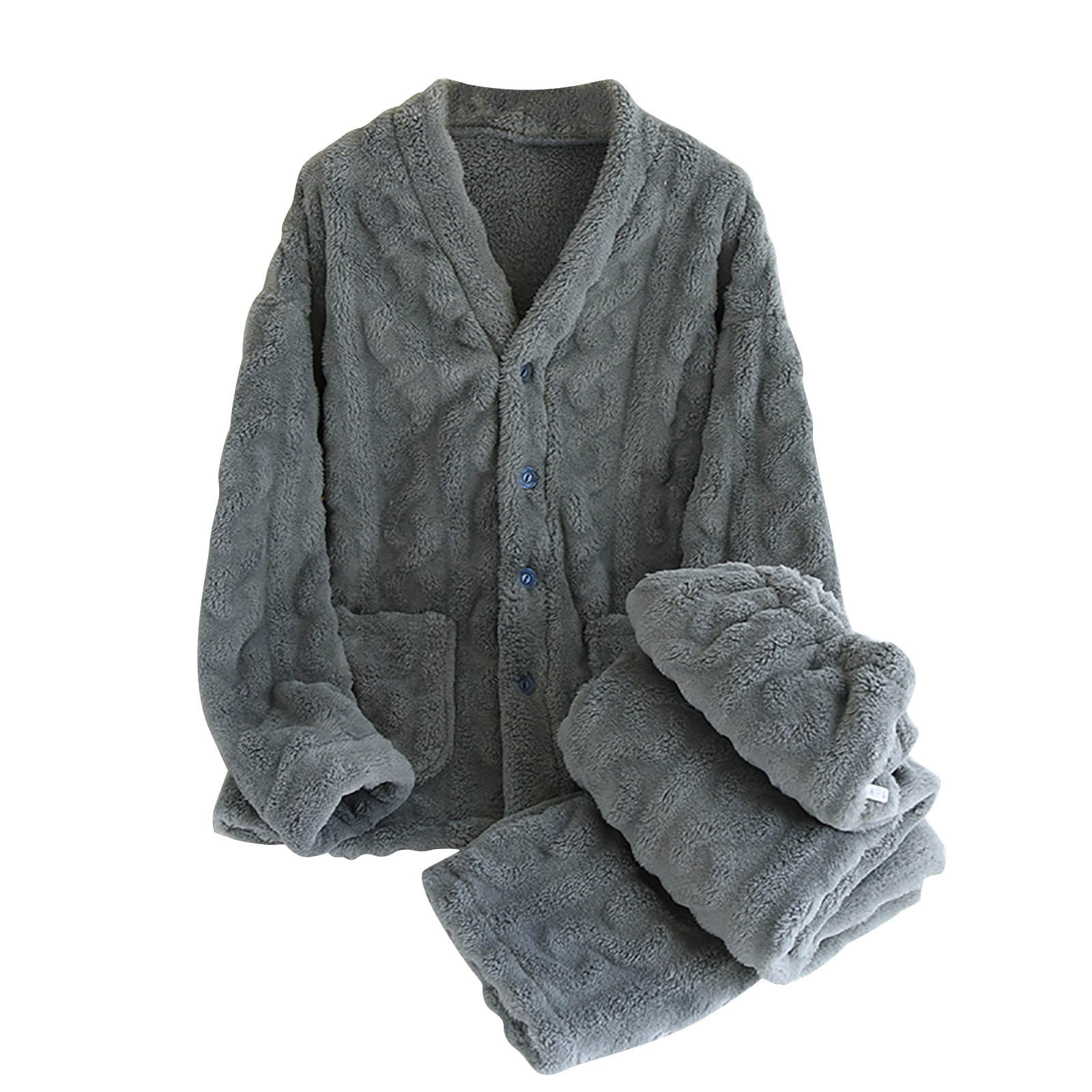 cfhntfmh Womens Winter Warm Fleece 2 Piece Outfits Button down Coats ...