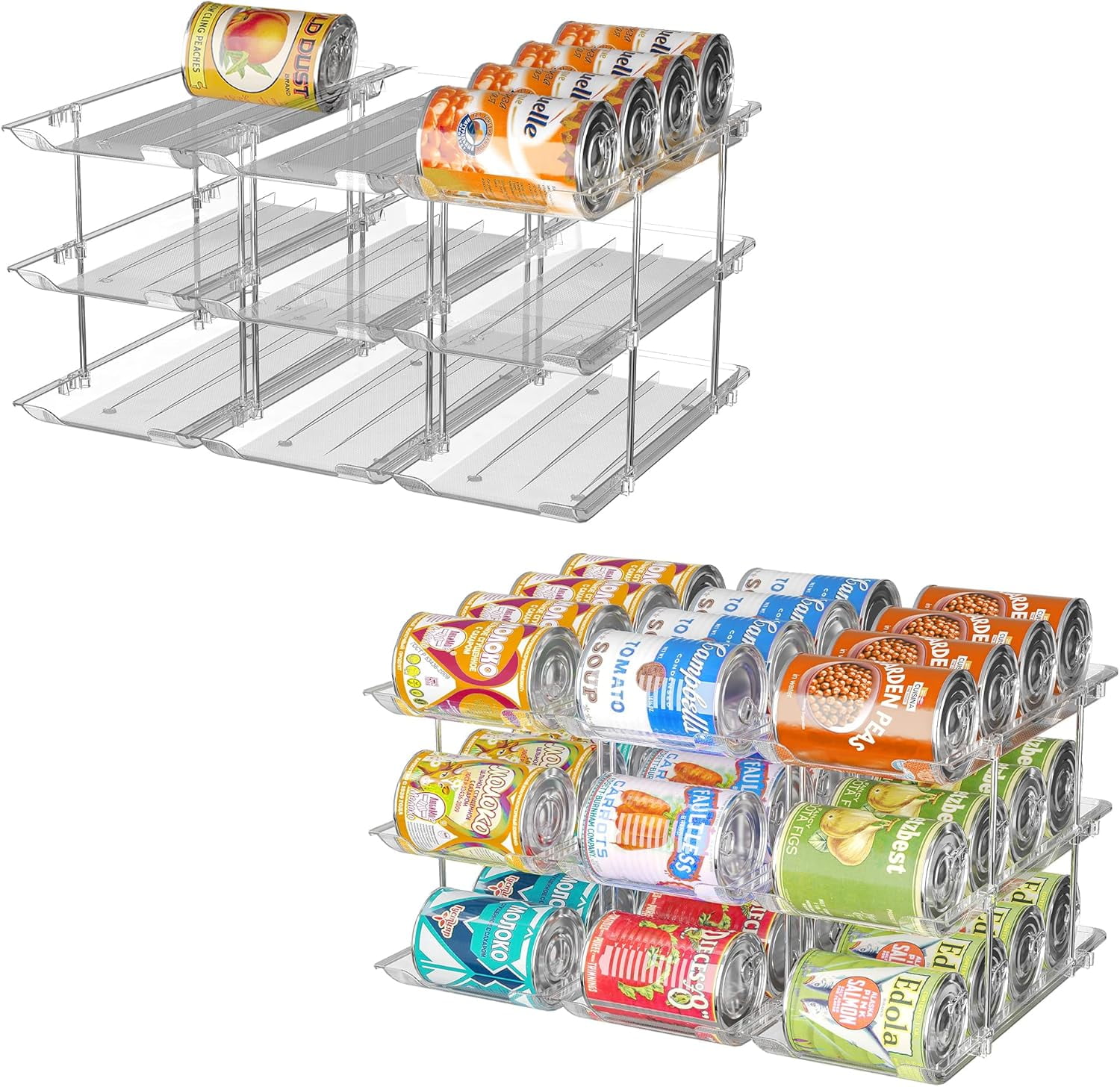 cfjmbt Can Organizer for Pantry 3 Sets 4 Tiers Can Storage Organizer ...