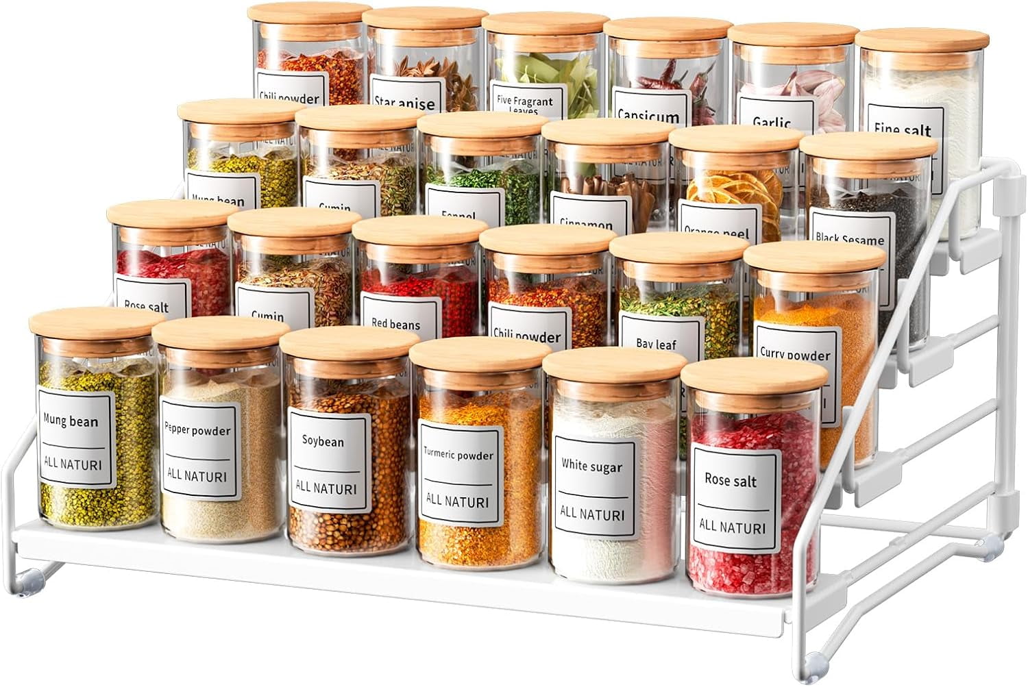 cfjmbt Spice Rack Organizer for Cabinet Pantry 4 Tier Countertop Spice ...