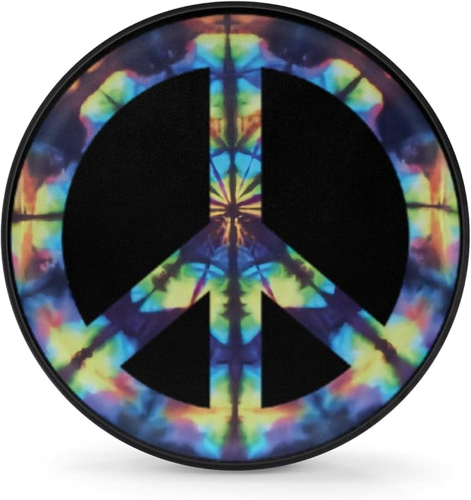 cfpolar Spare Tire Cover Tie Dye Green Blue Peace Symbol Wheel Covers ...