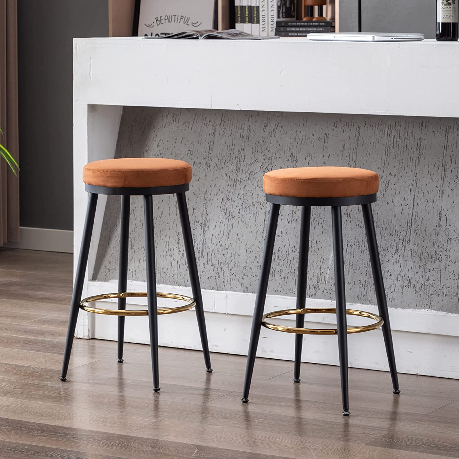 chairus 26" Counter Height Bar Stools Set of 2, Modern Backless ...