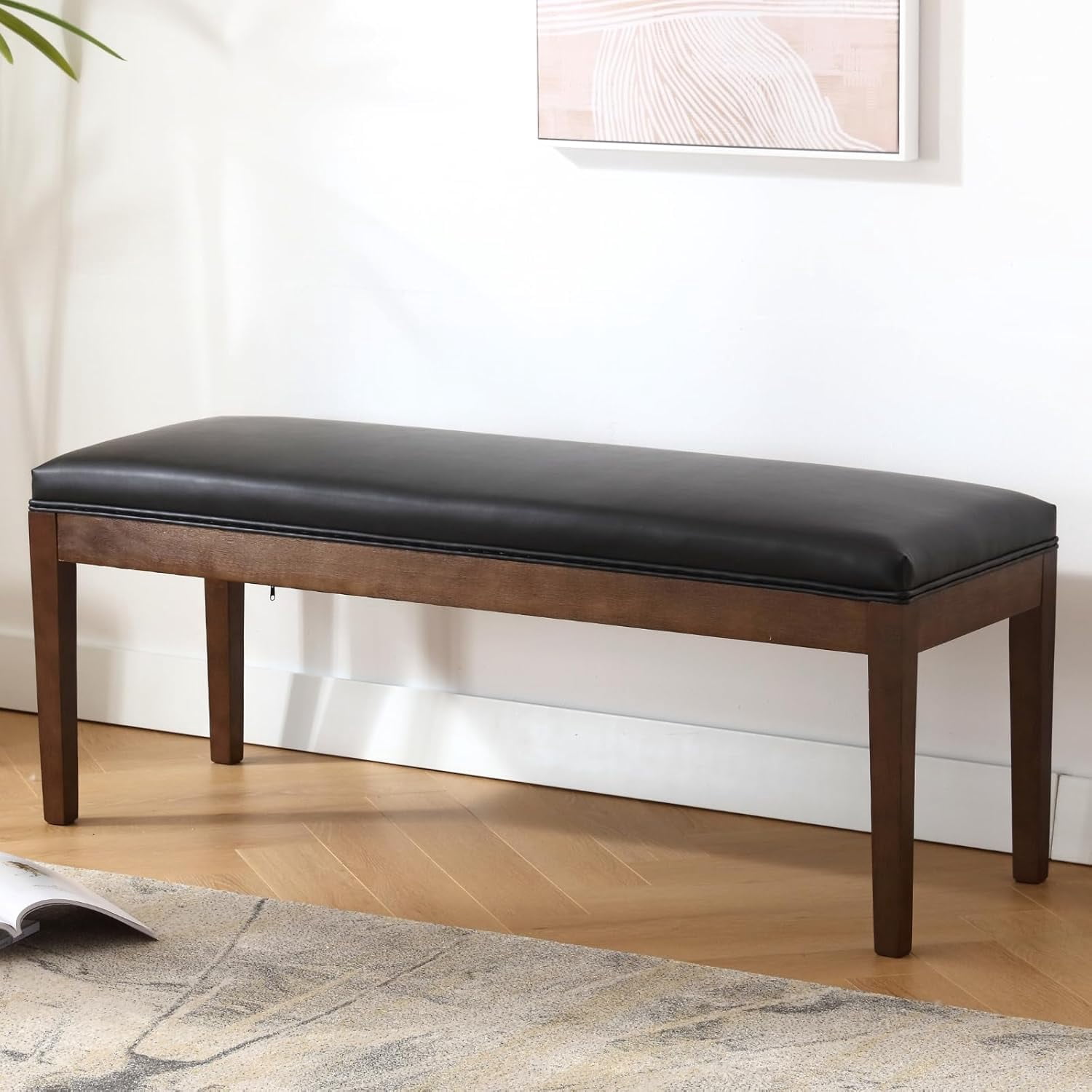 chairus PU Leather Upholstered Entryway Bench Dining Table Benches ...