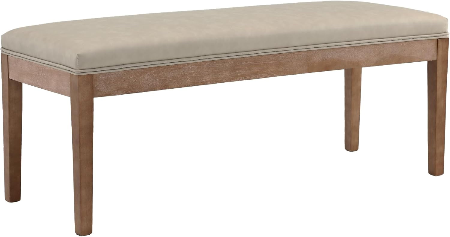 chairus Padded Entryway Bench PU Leather Upholstered Dining Table ...
