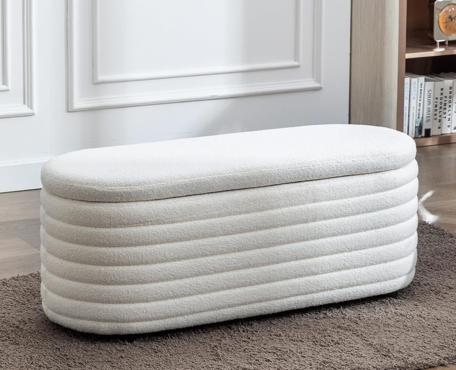 chairus Storage Bench, Modern Ottoman 45" Entryway Comfy Upholstered ...