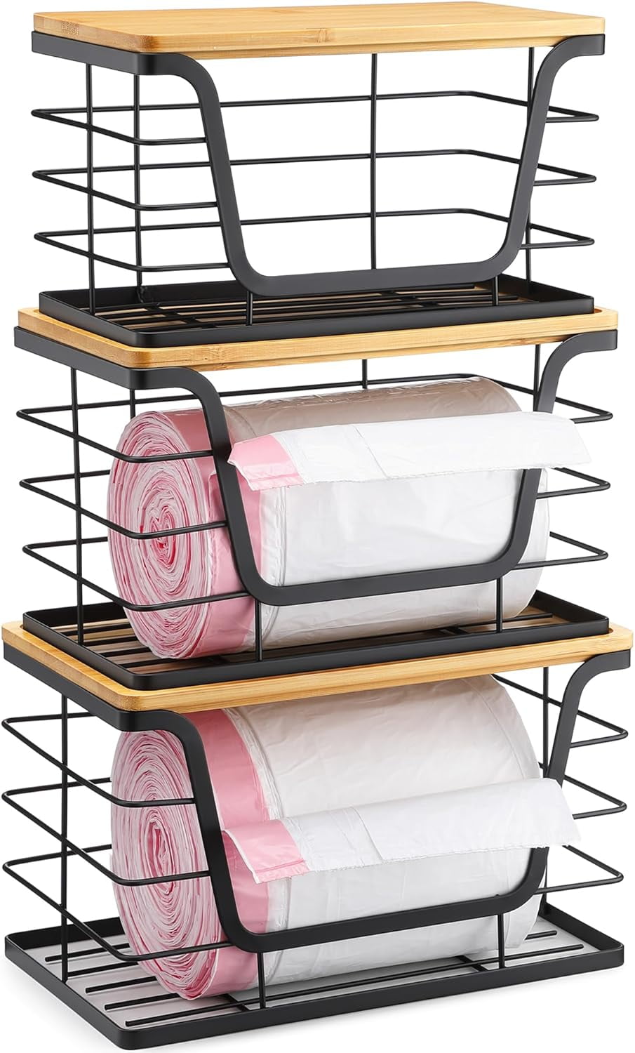 chalian 3 Pack Stackable Storage Bins with Lids, Stainless Steel Trash ...