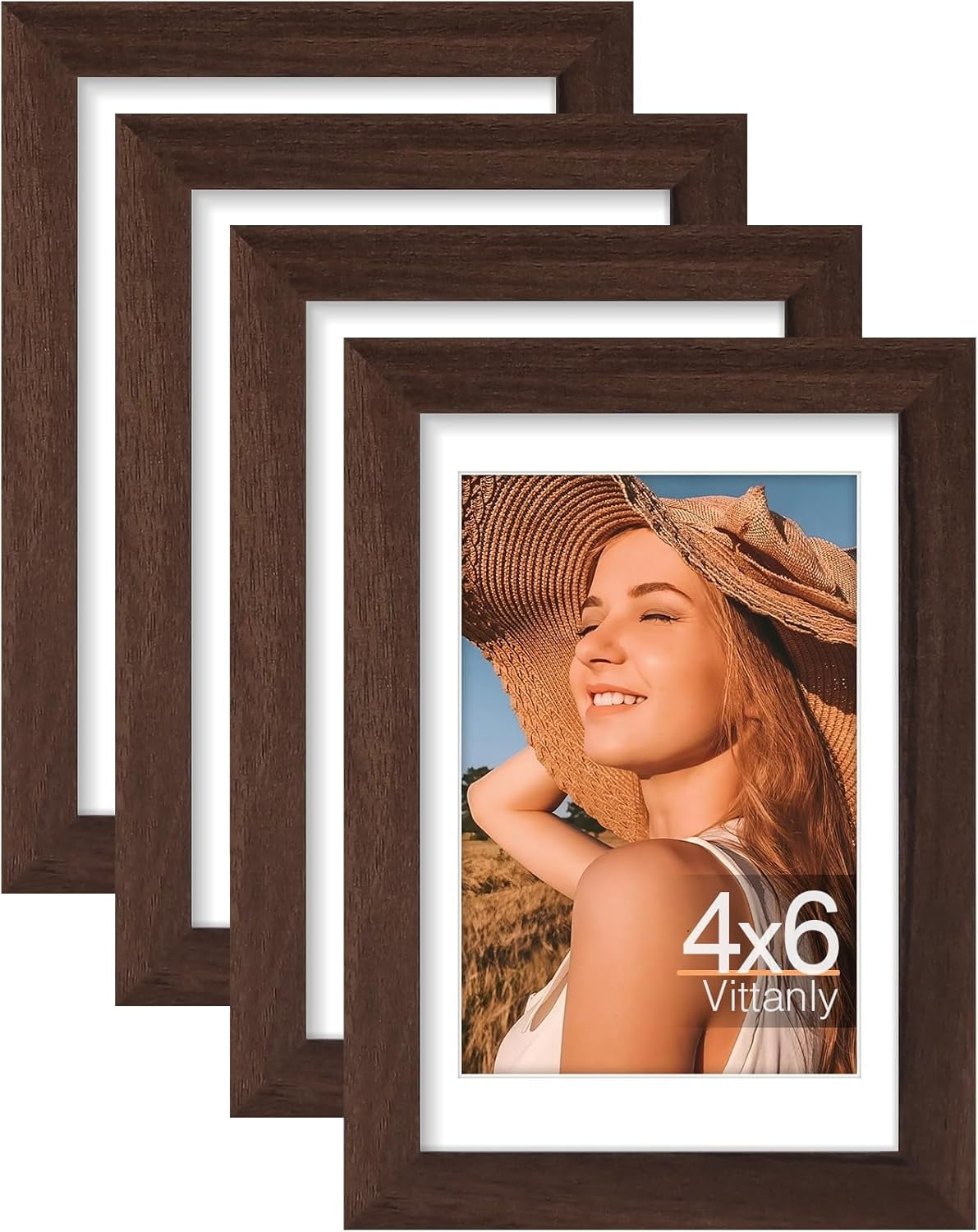 chalian 4x6 Picture Frame Set of 4, Display Pictures 3.5x5 with Mat or ...