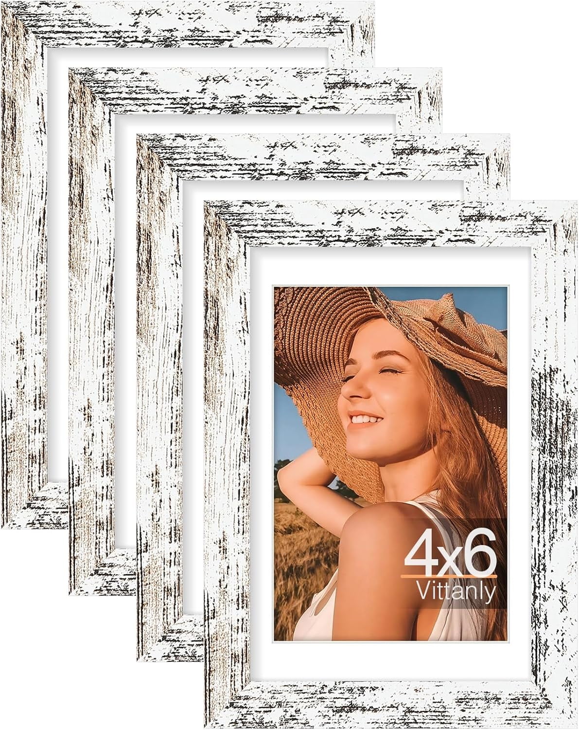 chalian 4x6 Picture Frame Set of 4, Display Pictures 3.5x5 with Mat or ...