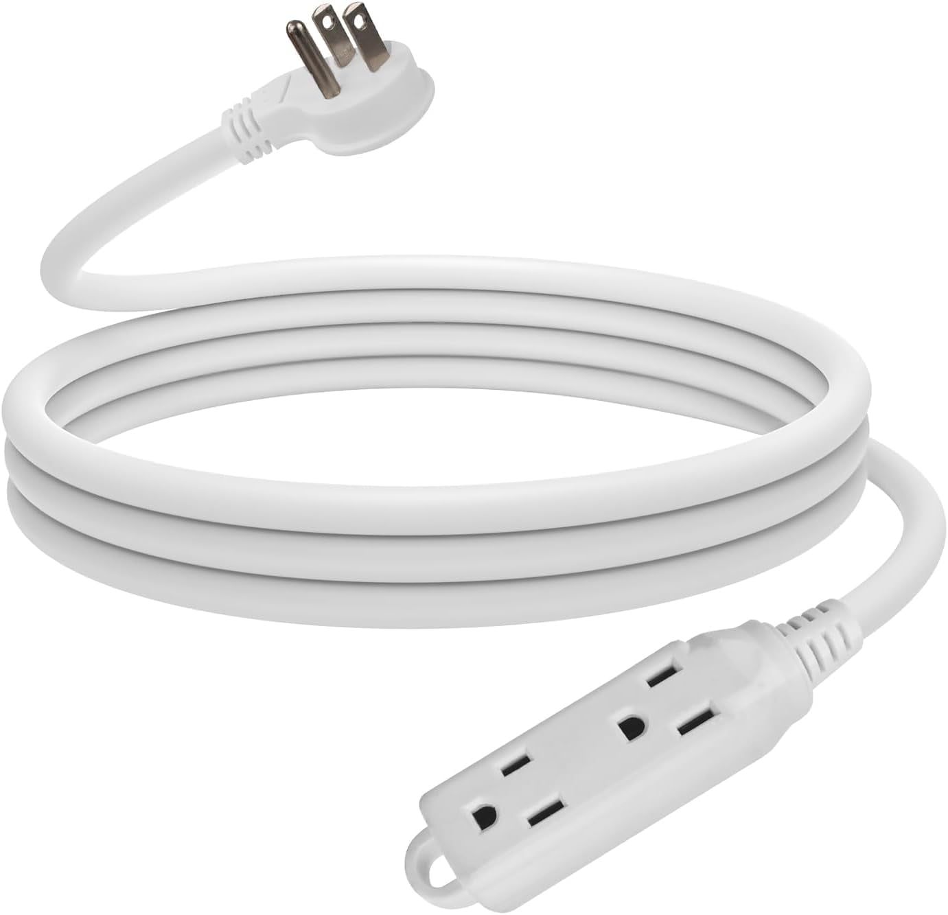 chalian Low Profile 10 Ft Flat Plug Extension Cord - 16 AWG 3 Prong ...