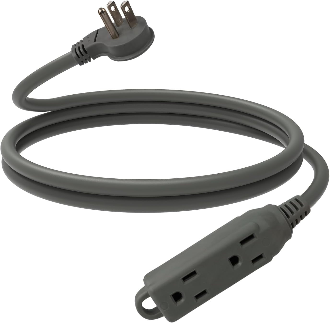 chalian Low Profile 6 Ft Flat Plug Extension Cord - 16 AWG 3 Prong ...