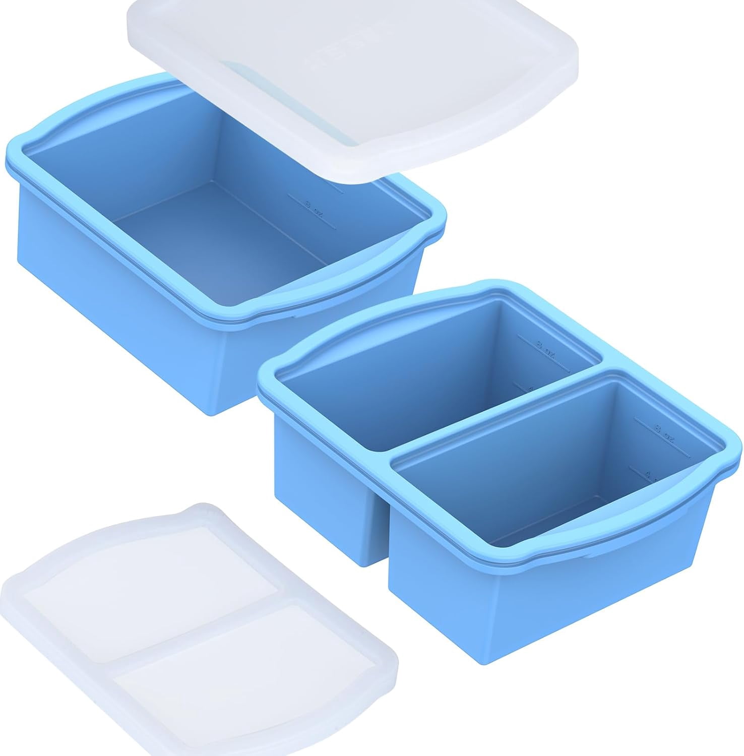 chalian-Silicone Freezer Trays with Lids, Set of 2 - with 1cup and 2 ...