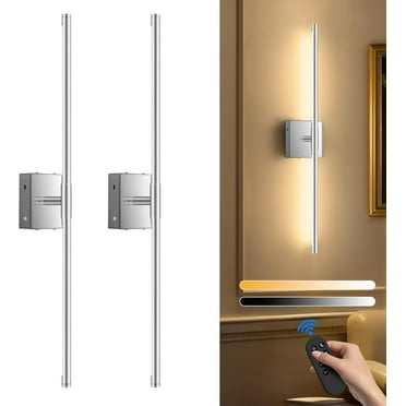 LOHASLED Cordless Rechargeable Wall Sconce Lights - Set of 2 with ...