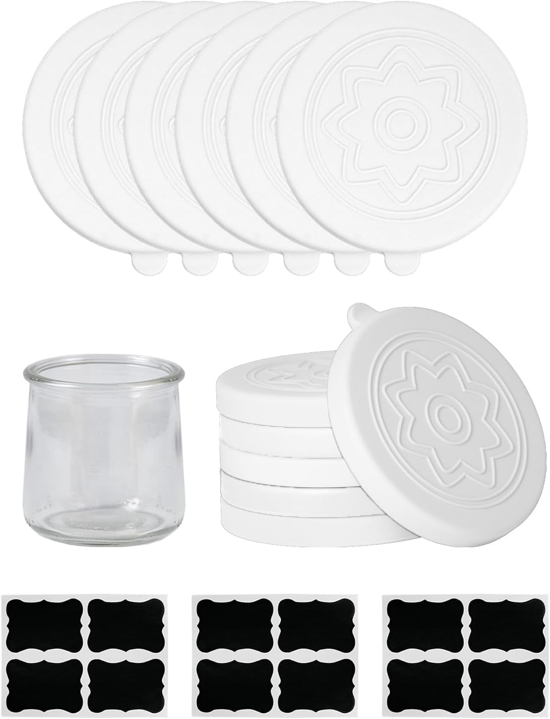 chalian - Yogurt Jar Lids, Silicone Canning Covers, Food-Grade Reusable ...
