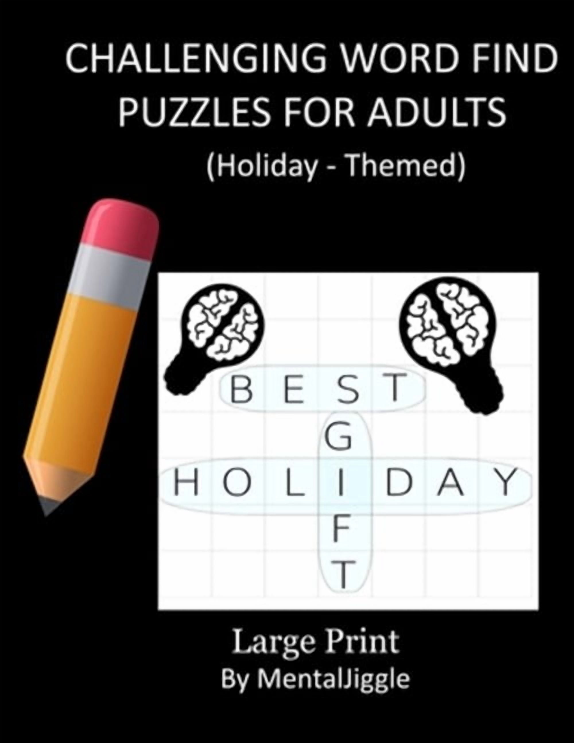 Mentaljiggle Puzzle: challenging word find puzzles for adults large ...