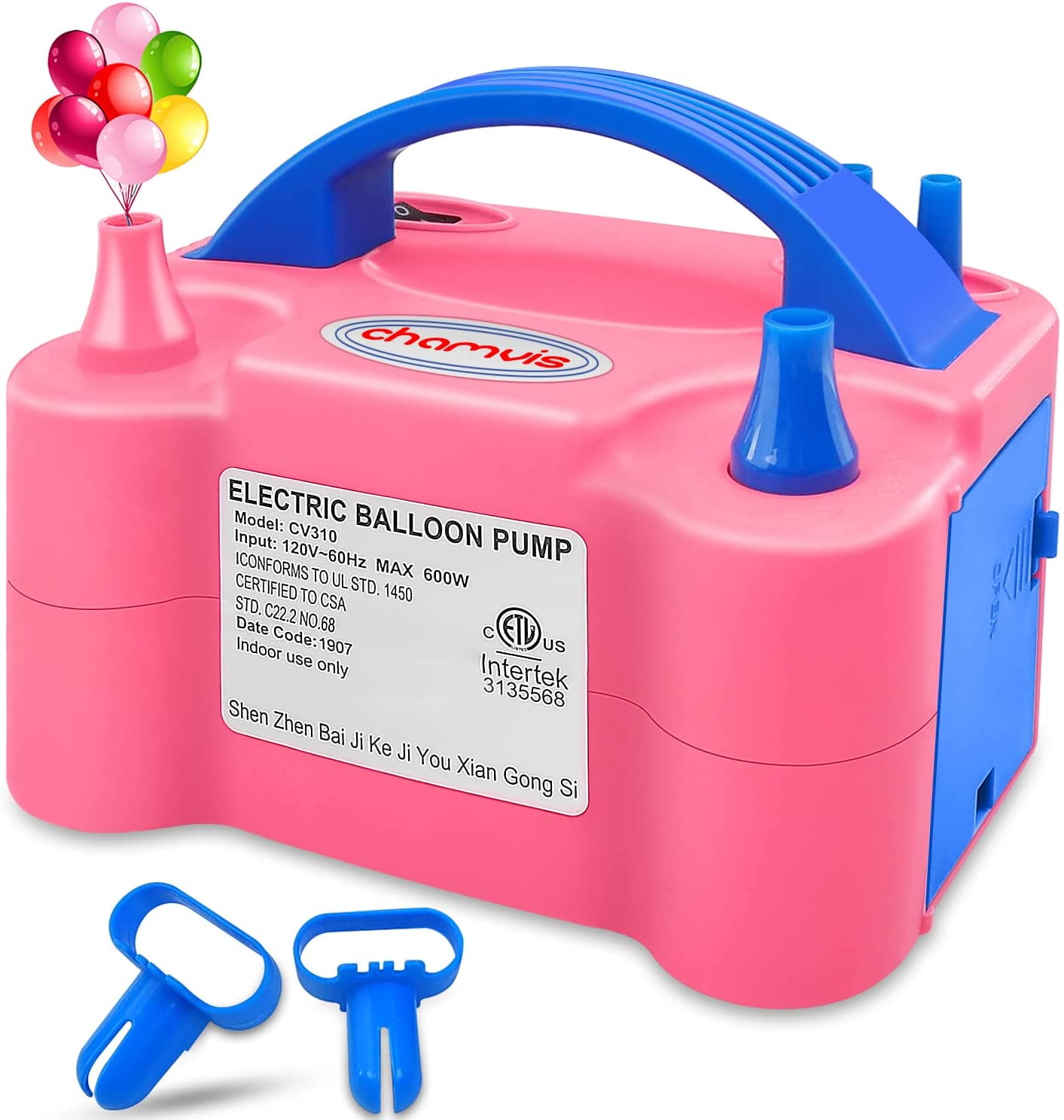 chamvis Electric Balloon Pump - 110 600W Balloon Inflator/Blower Pump ...