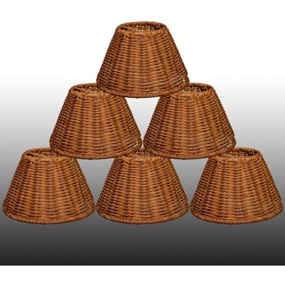 chandelier shades set of 6 small Empire lamp shades woven-wicker lamp ...