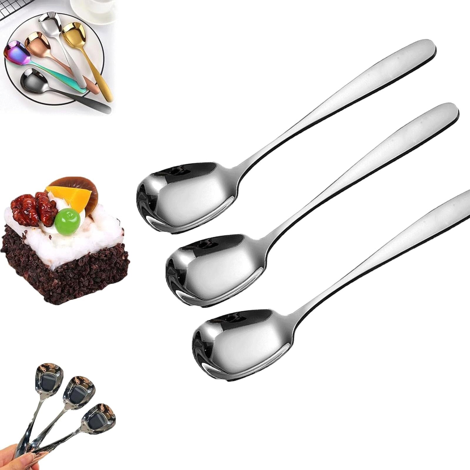 changqing xie Arithmetic Square Head Stainless Steel Spoons,Arithmeticn ...