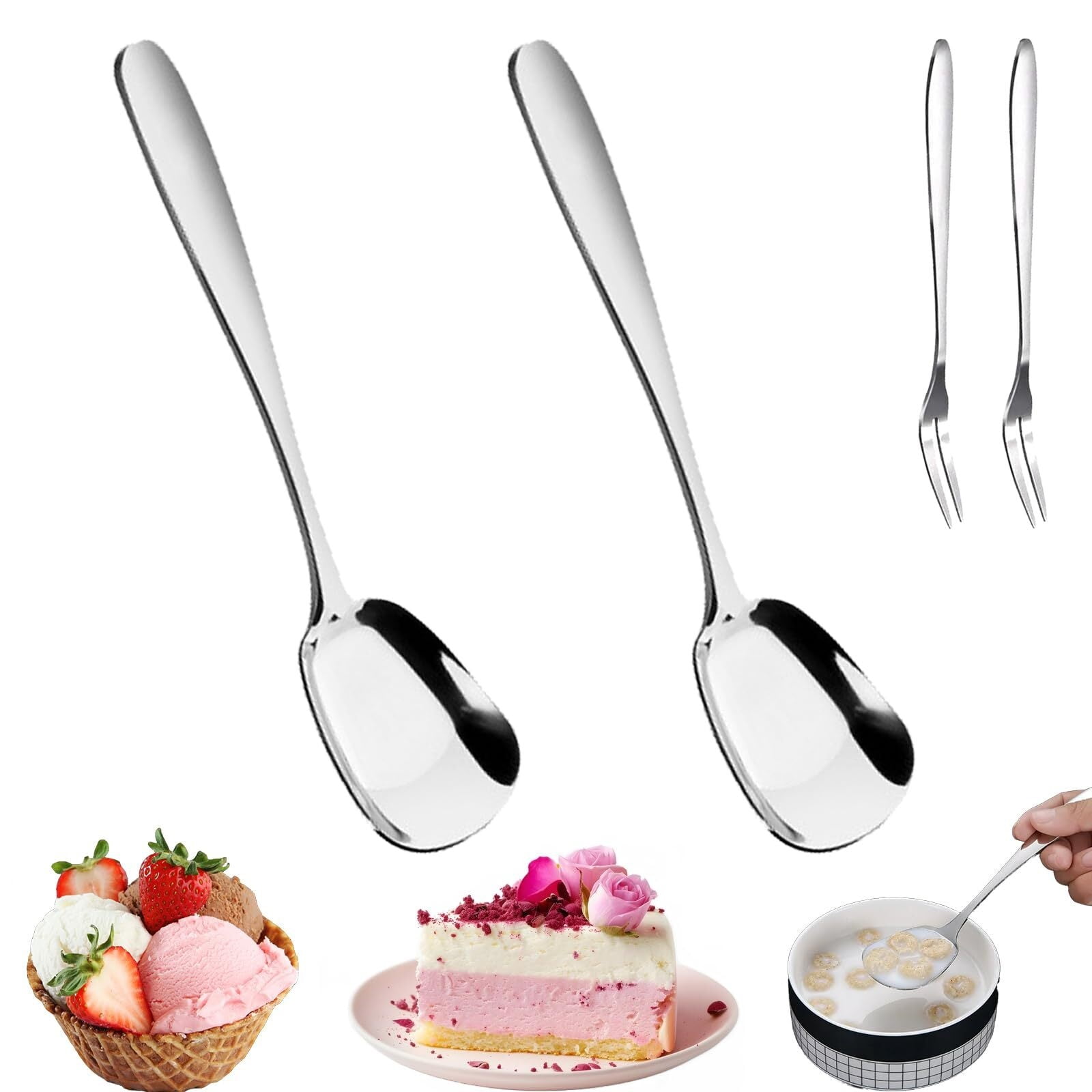 changqing xie Square Head Stainless Steel Spoons, Square Head Spoon Set ...