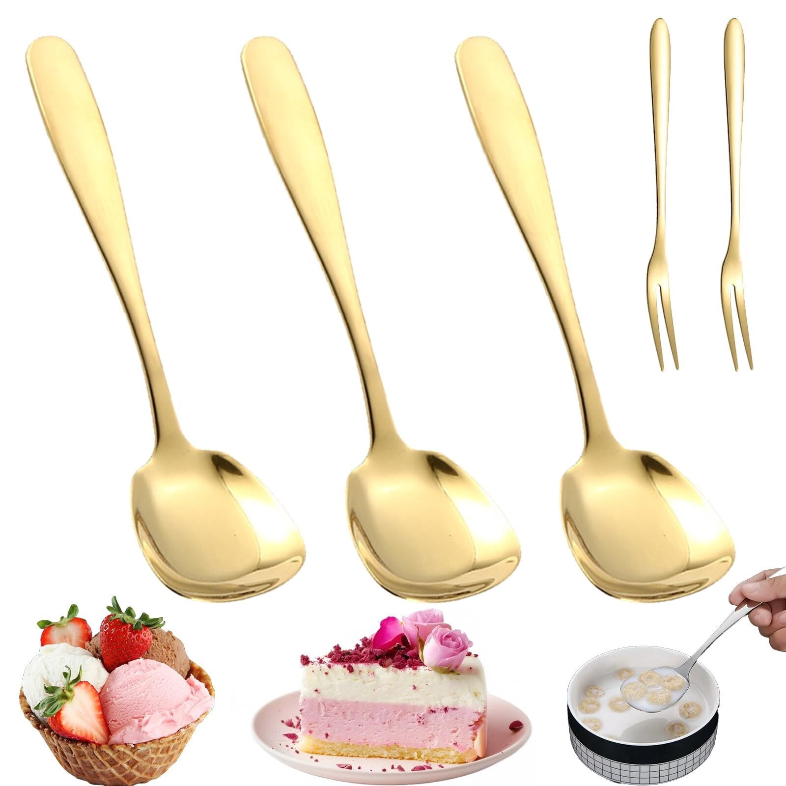 changqing xie Square Head Stainless Steel Spoons, Square Head Spoon Set ...