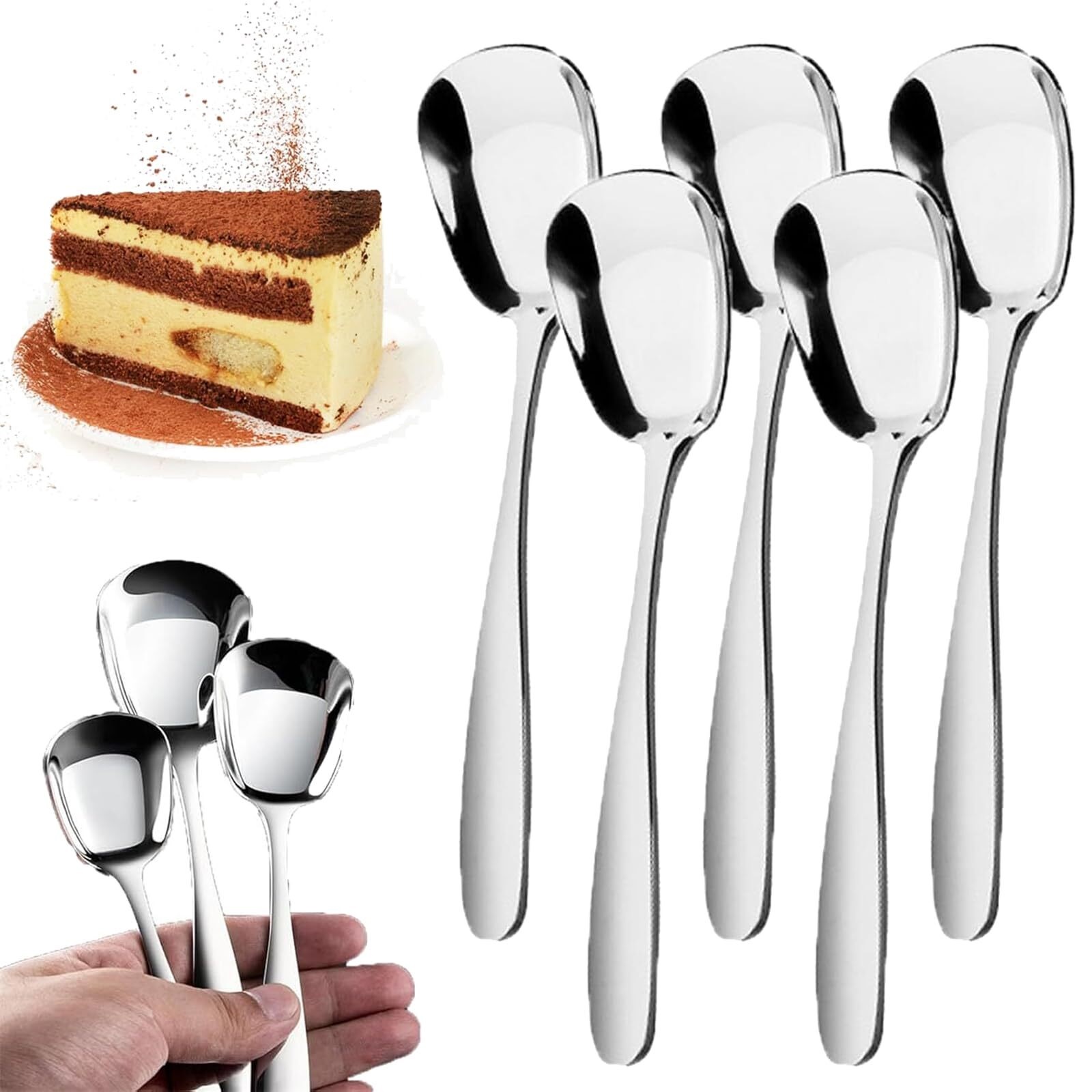 changqingxie Arithmeticn Square Head Stainless Steel Spoons, Square ...