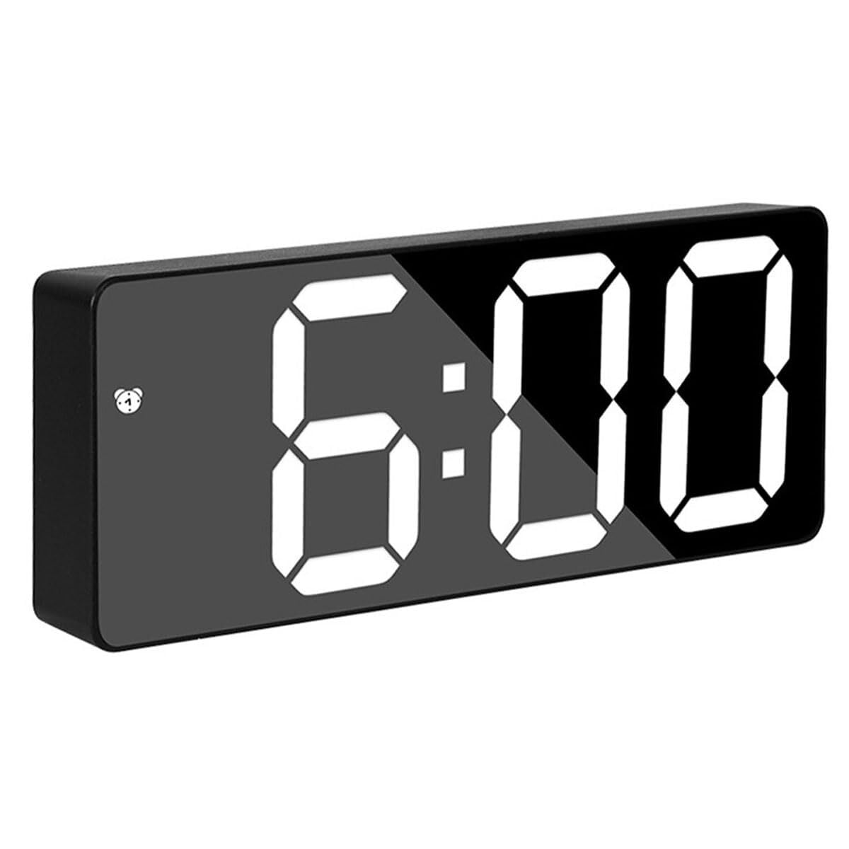 changqingxie LED Display 6.3" LED Mirror Clock,Simplicity Digital Alarm ...