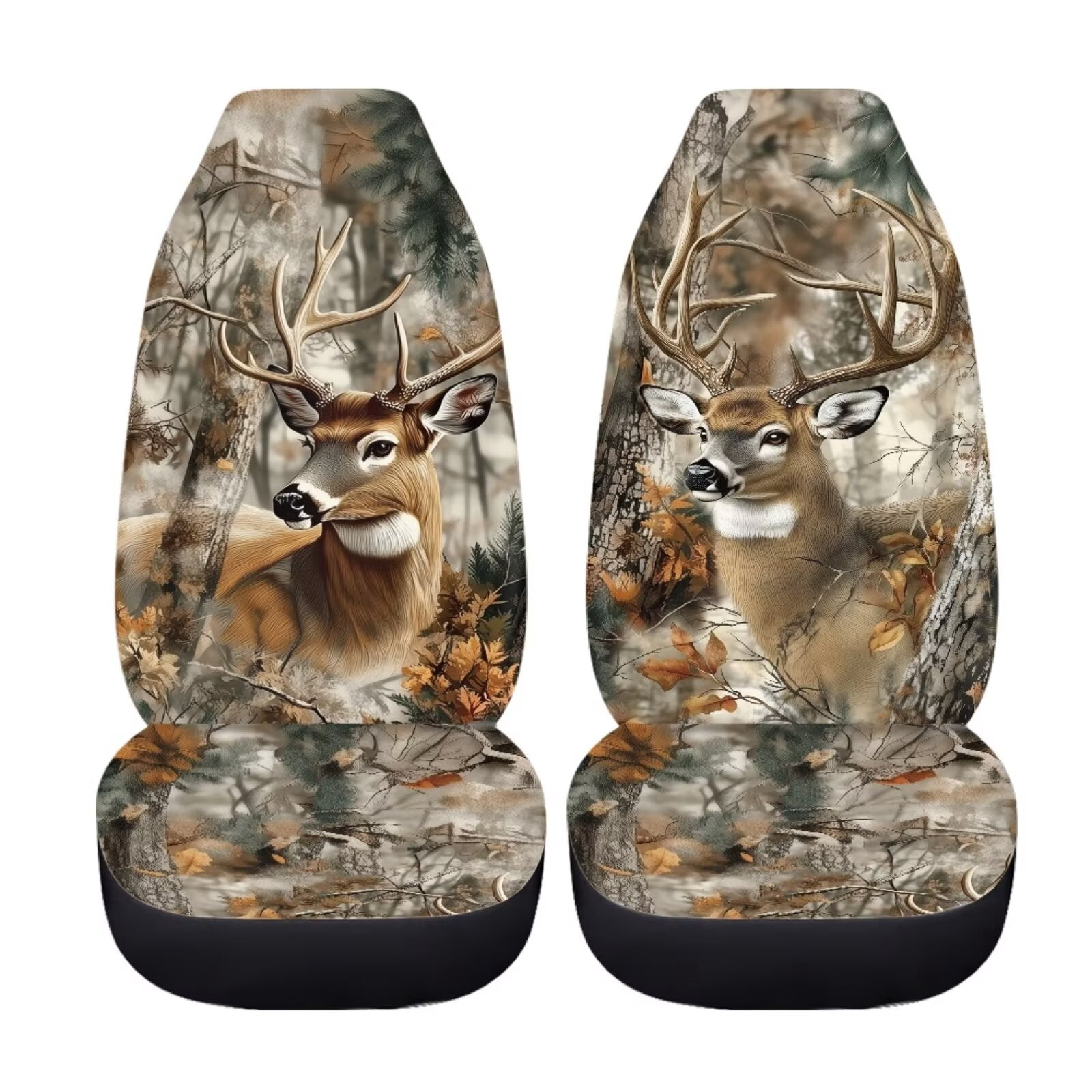 chaqlin 2 PCS Car Seat Covers Camo Hunting Deer Front Seat Cover ...