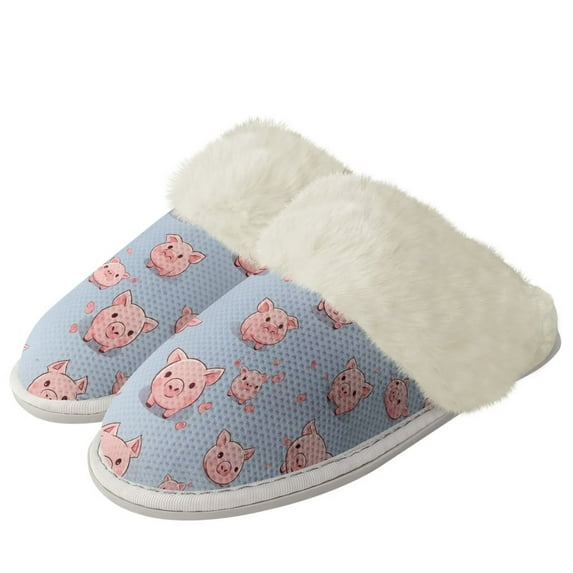 chaqlin Animal Slippers for Women Indoor and Outdoor Pig Flower Print ...