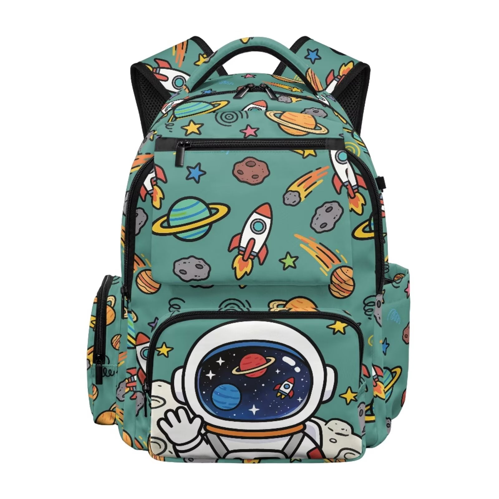 chaqlin Astronaut Print Kids School Backpack Large Capacity Fashion ...