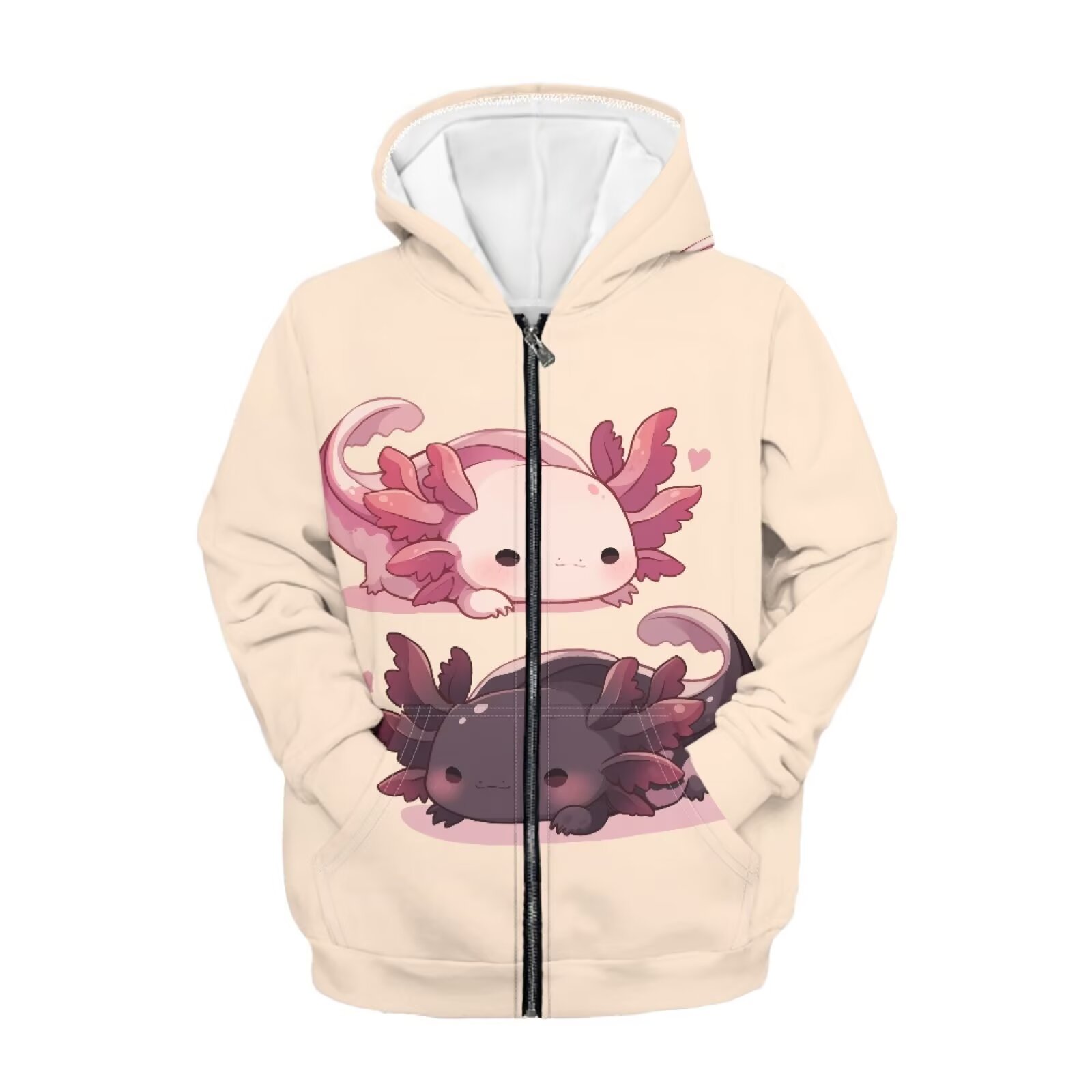 chaqlin Axolotl Zip up Hoodies for Girls 10-12 Cute Long Sleeve Hoodie ...