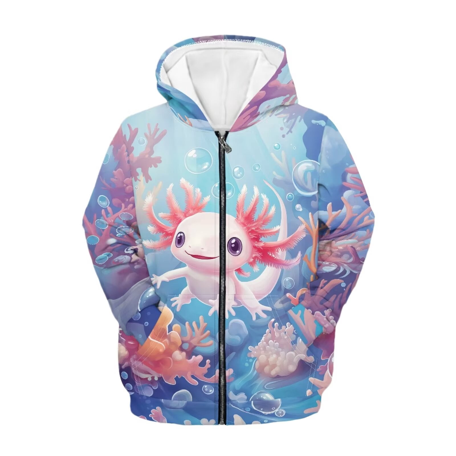 chaqlin Axolotl Zip up Hoodies for Girls 11-13 Cute Hoodie Jacket Kids ...