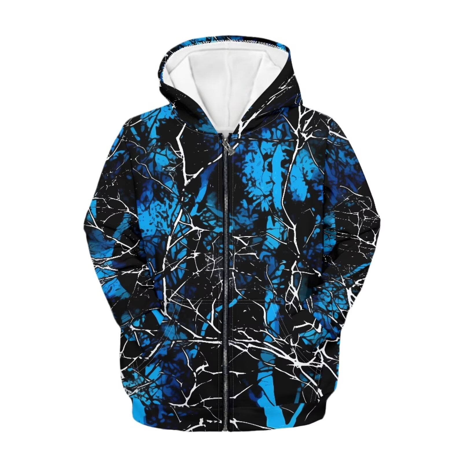 chaqlin Blue Camo Hunting Hoodies for Boys Trendy Y2K Full-Zip Hooded ...