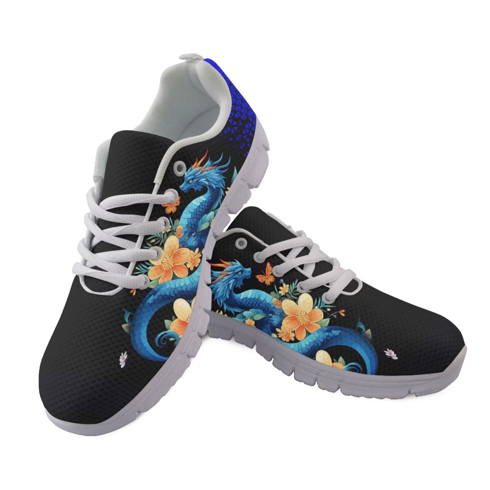 chaqlin Blue Dragon Running Shoes for Men Women Size 8 Slip On Walking ...