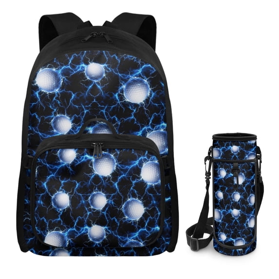 chaqlin Blue Golf Ball Print Boys Backpacks 3pcs/set School Bag ...
