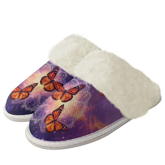 chaqlin Butterfly Cozy Slippers for Women Indoor and Outdoor Fuzzy ...