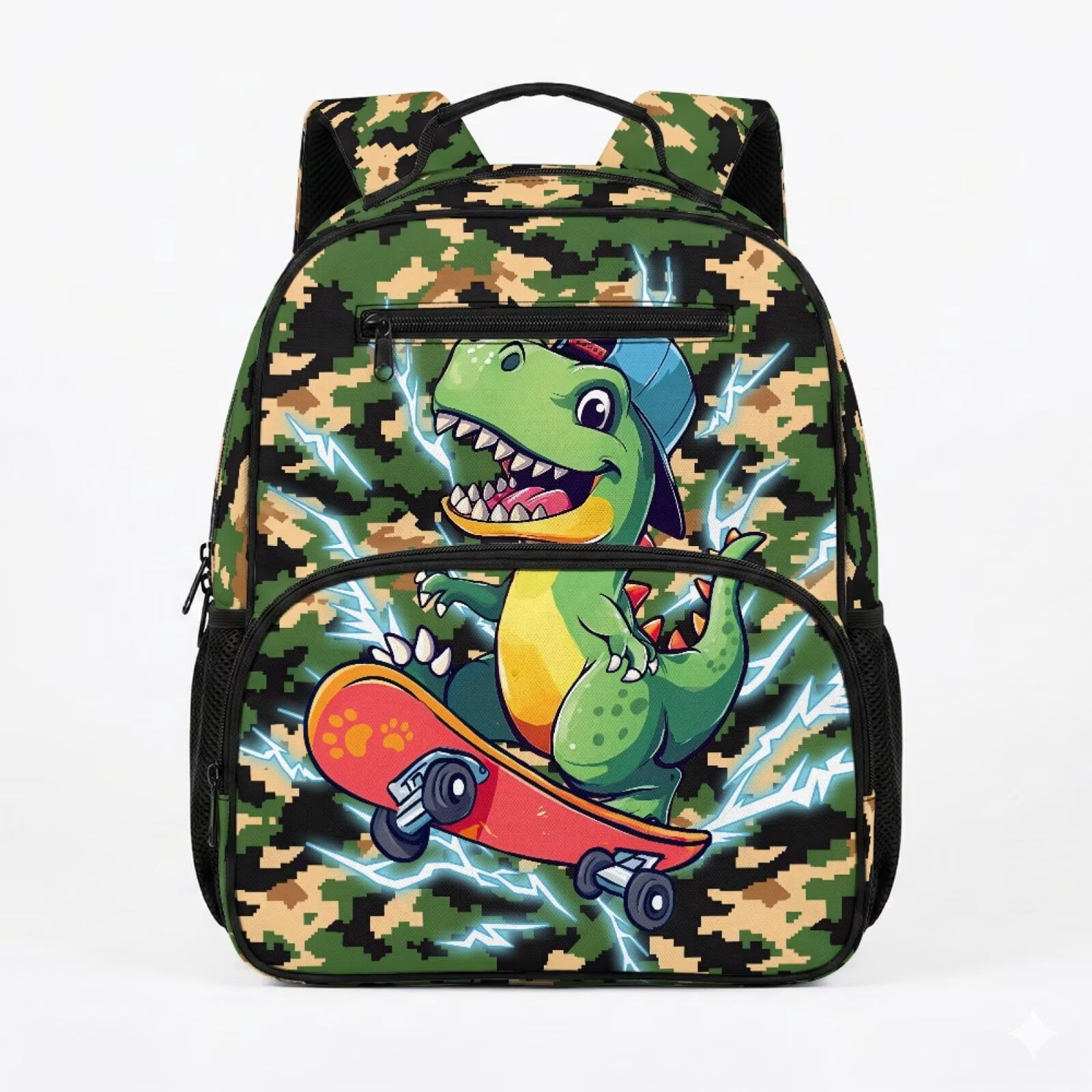 chaqlin Camouflage Skateboard Dinosaur Backpack for Boys Small Backpack ...