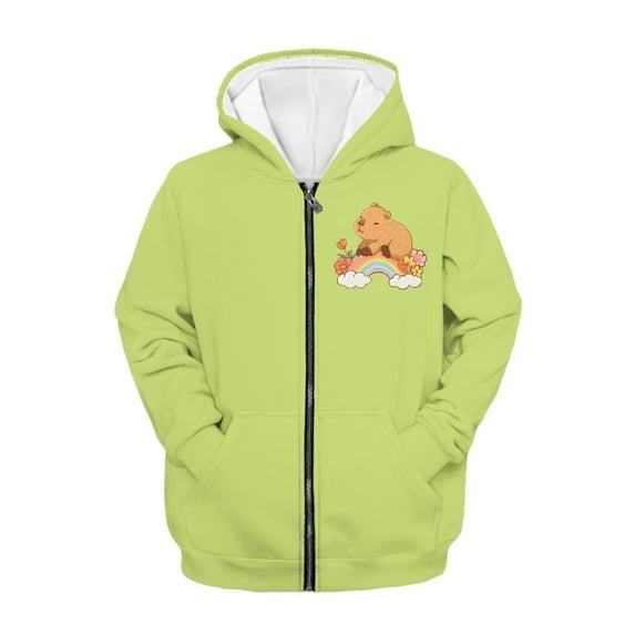 chaqlin Capybara Zip up Hoodies for Girls 8-10 Years Old Cute Full-Zip ...