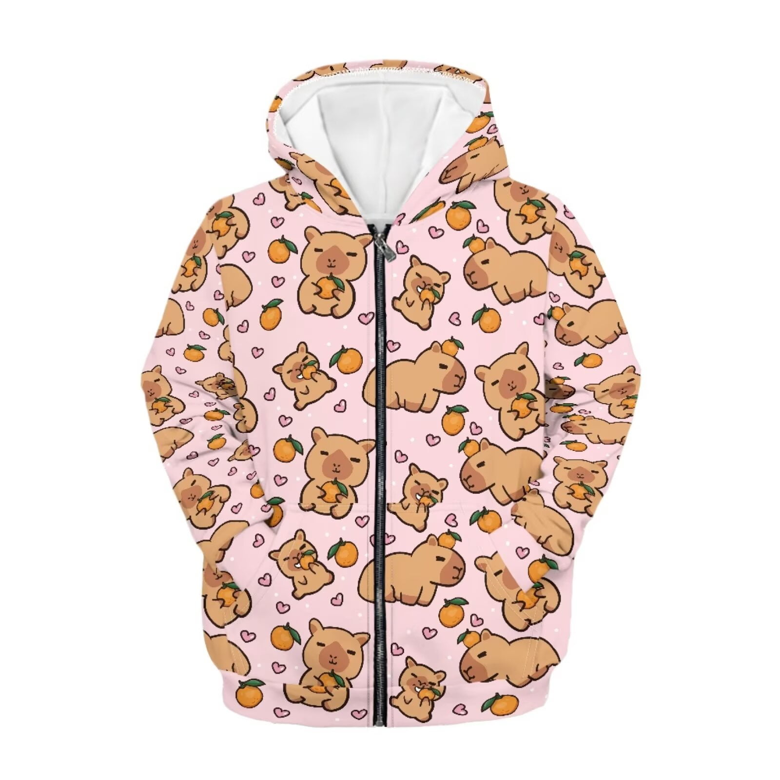 chaqlin Capybara Zip up Hoodies for Girls 14-16 Cute Hooded Jacket ...