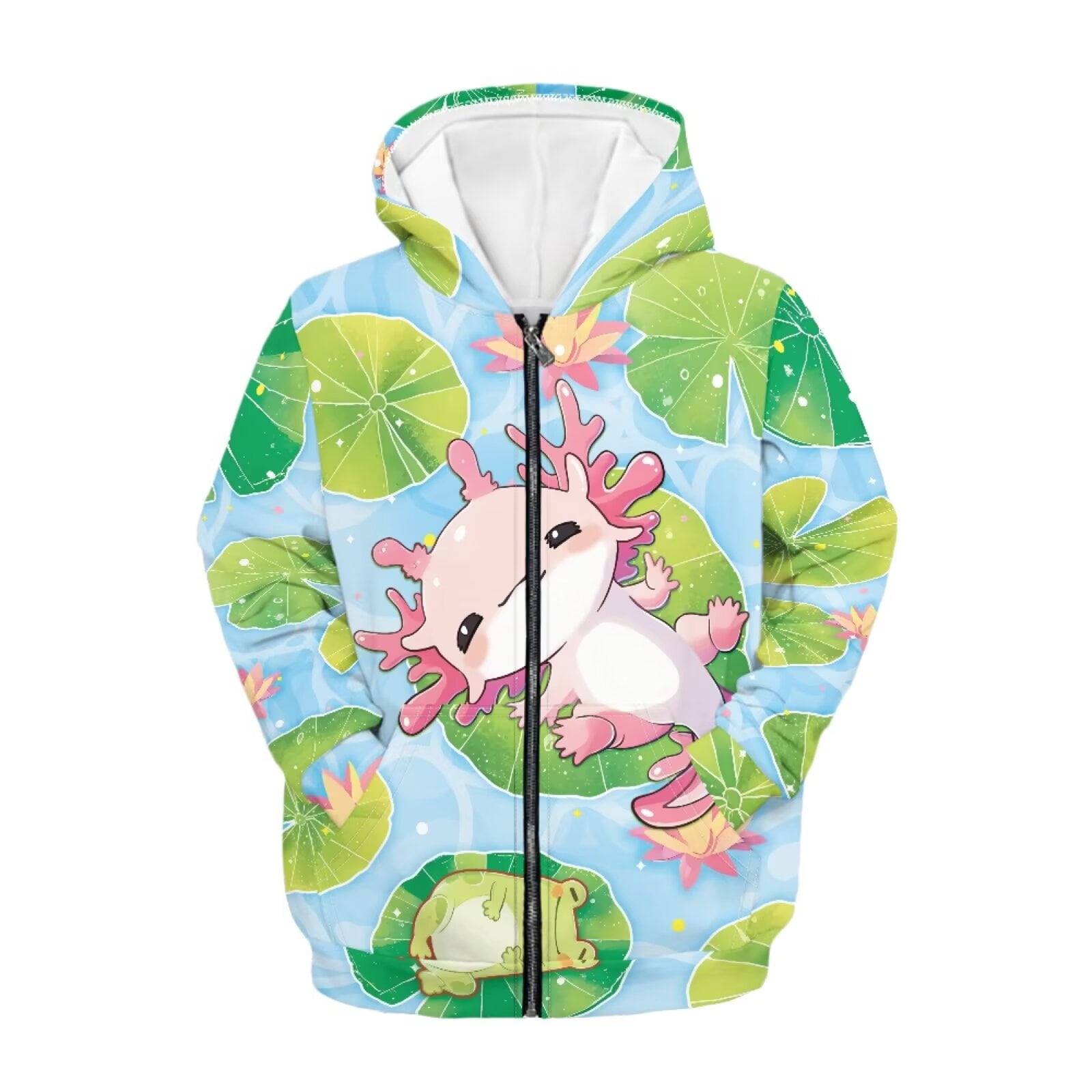 chaqlin Cartoon Axolotl Hoodies for Girls 6-7 Trendy Y2K Zipper ...