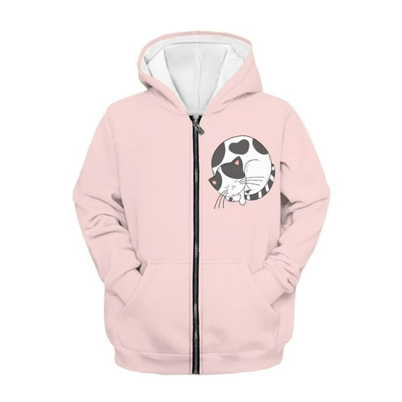 chaqlin Cartoon Cat Hoodies for Teen Girls Trendy Y2K Full-Zip Hoodie ...