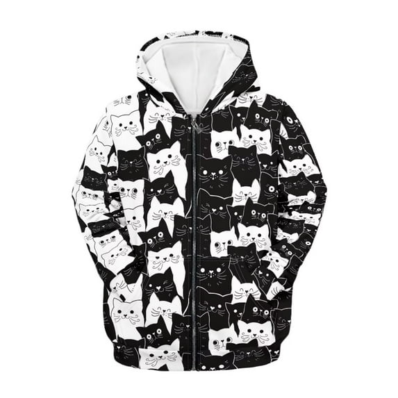 chaqlin Cartoon Cat Zip up Hoodies for Girls 11-13 Cute Hooded Jacket ...