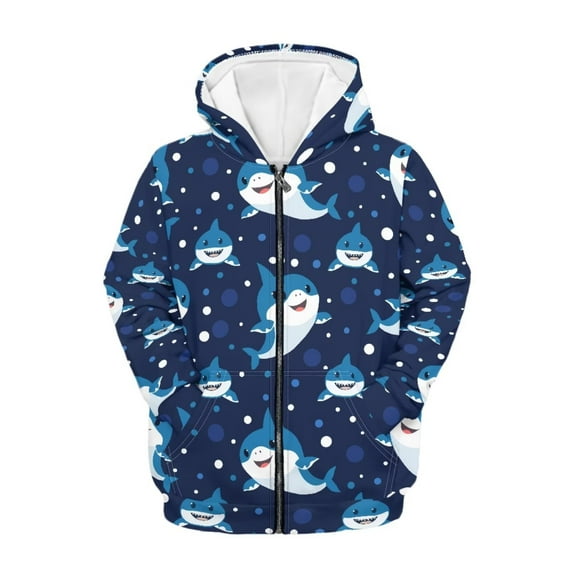 chaqlin Cartoon Shark Hoodies for Boys 6-7 Zip Up Hoodie Sweatshirt ...