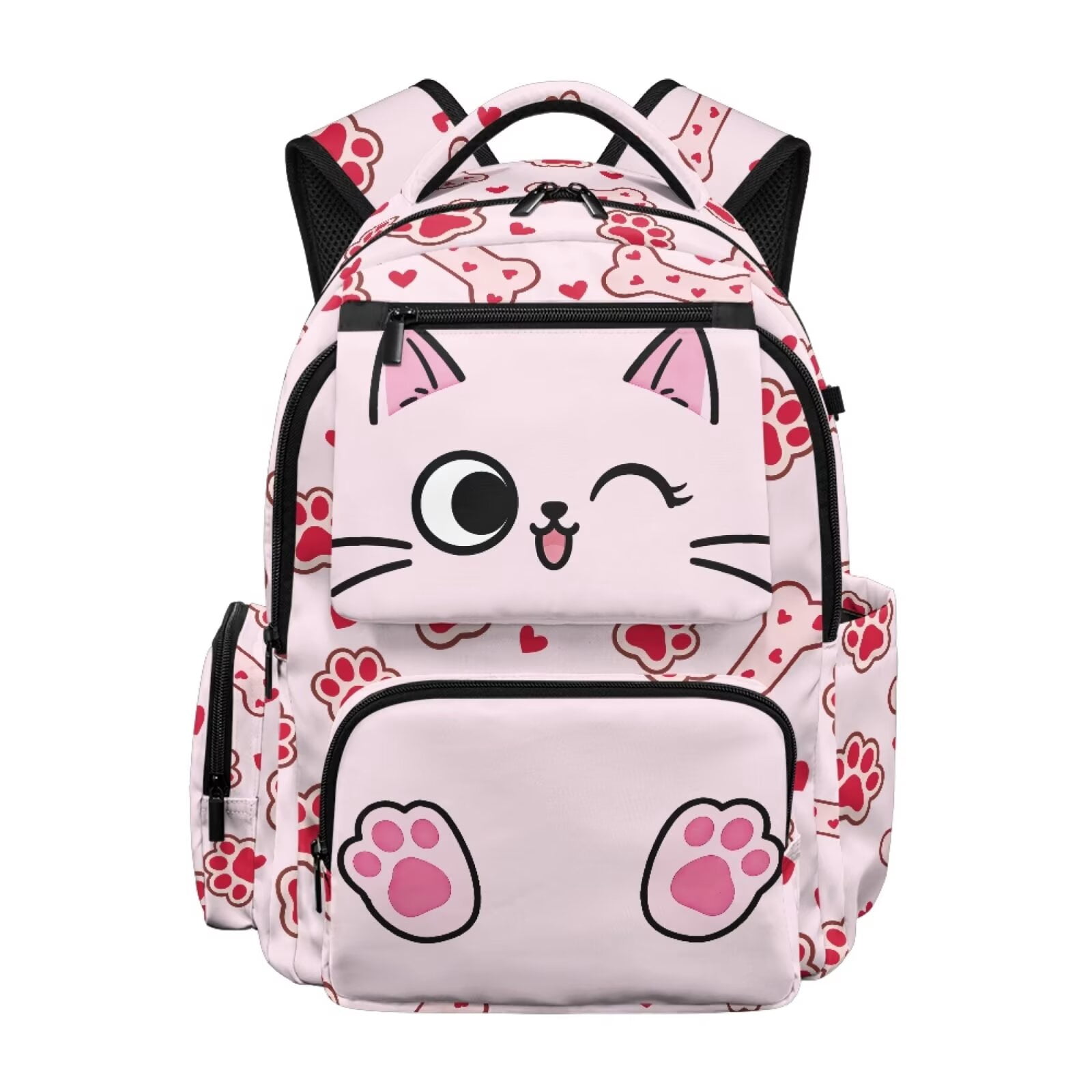 chaqlin Cat Print School Bag for Girls Boys Large Capacity Lightweight ...