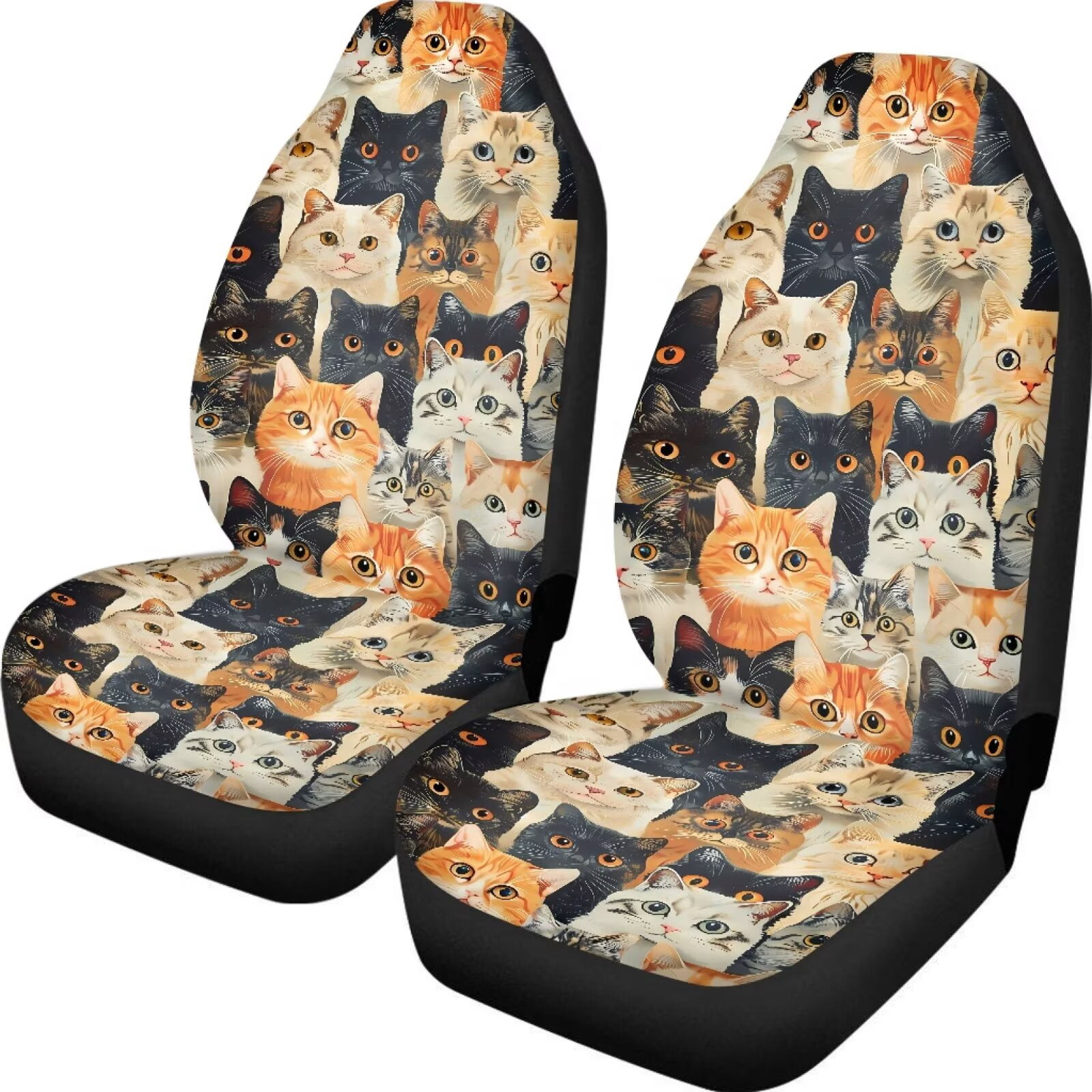 chaqlin Cats Car Seat Cover for Front Seat Breathable High Back Cushion ...