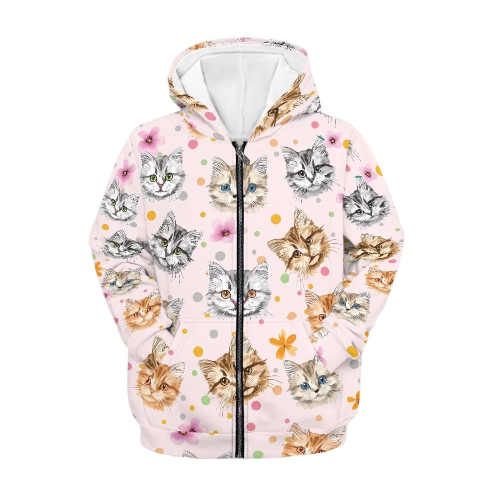 chaqlin Cats Hoodies for Teen Girls Trendy Y2K Zip up Hoodie Cute Long ...
