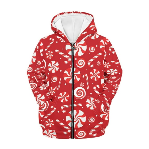 chaqlin Christmas Candy Hoodies for Girls Boys Size 8-10 Zip up Hooded ...