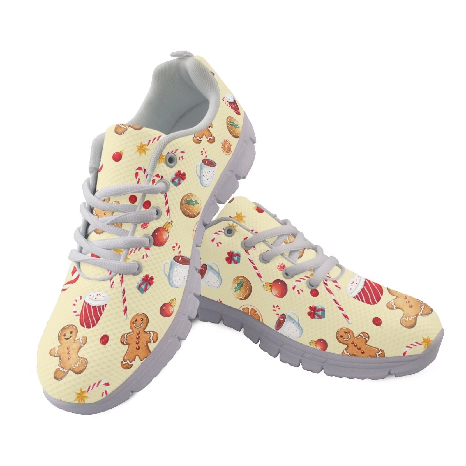 chaqlin Christmas Shoes for Women Men Size 8 Gingerbread Man Lace Up ...