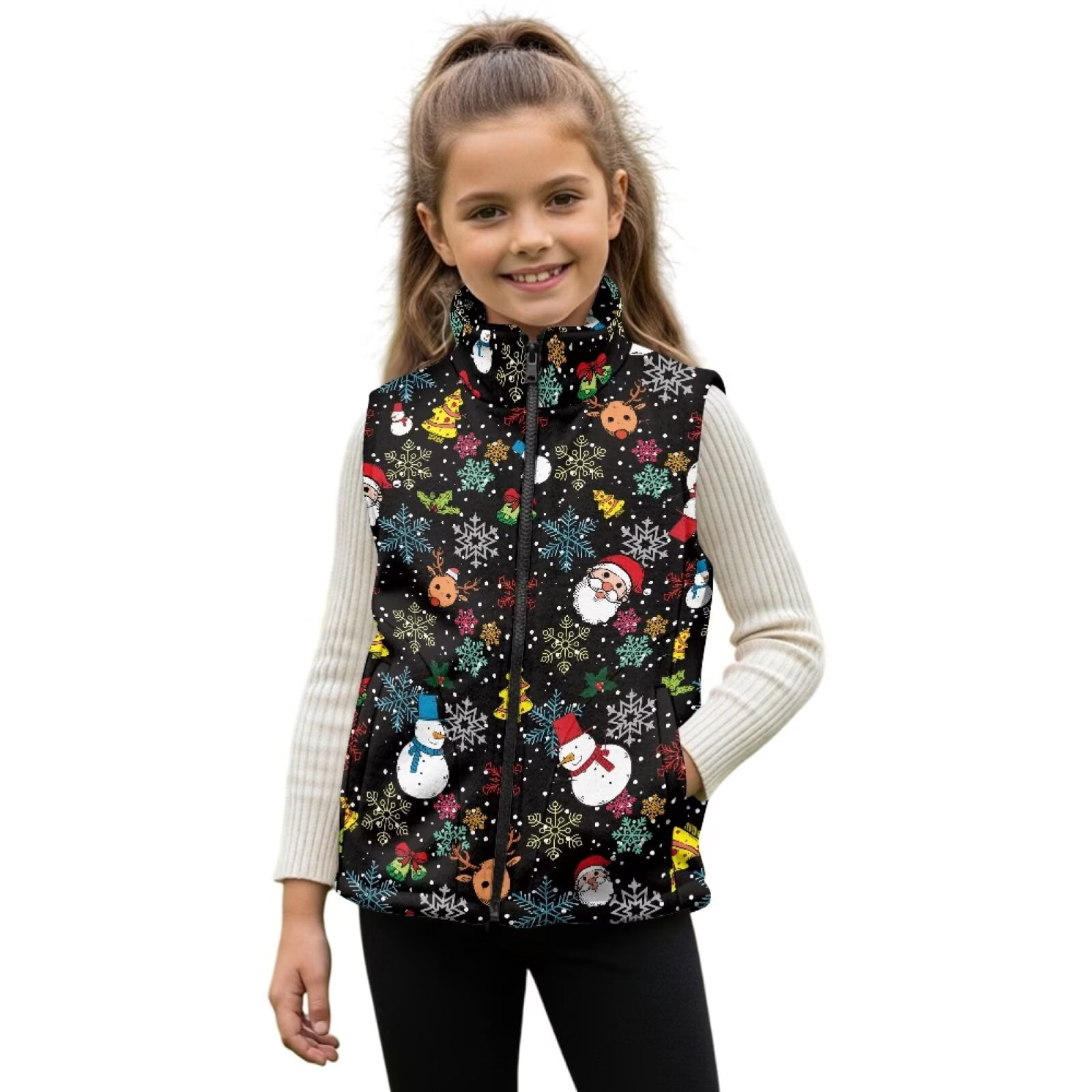 chaqlin Christmas Vest for Boys Girls Snowman Print Sleeveless Stand ...