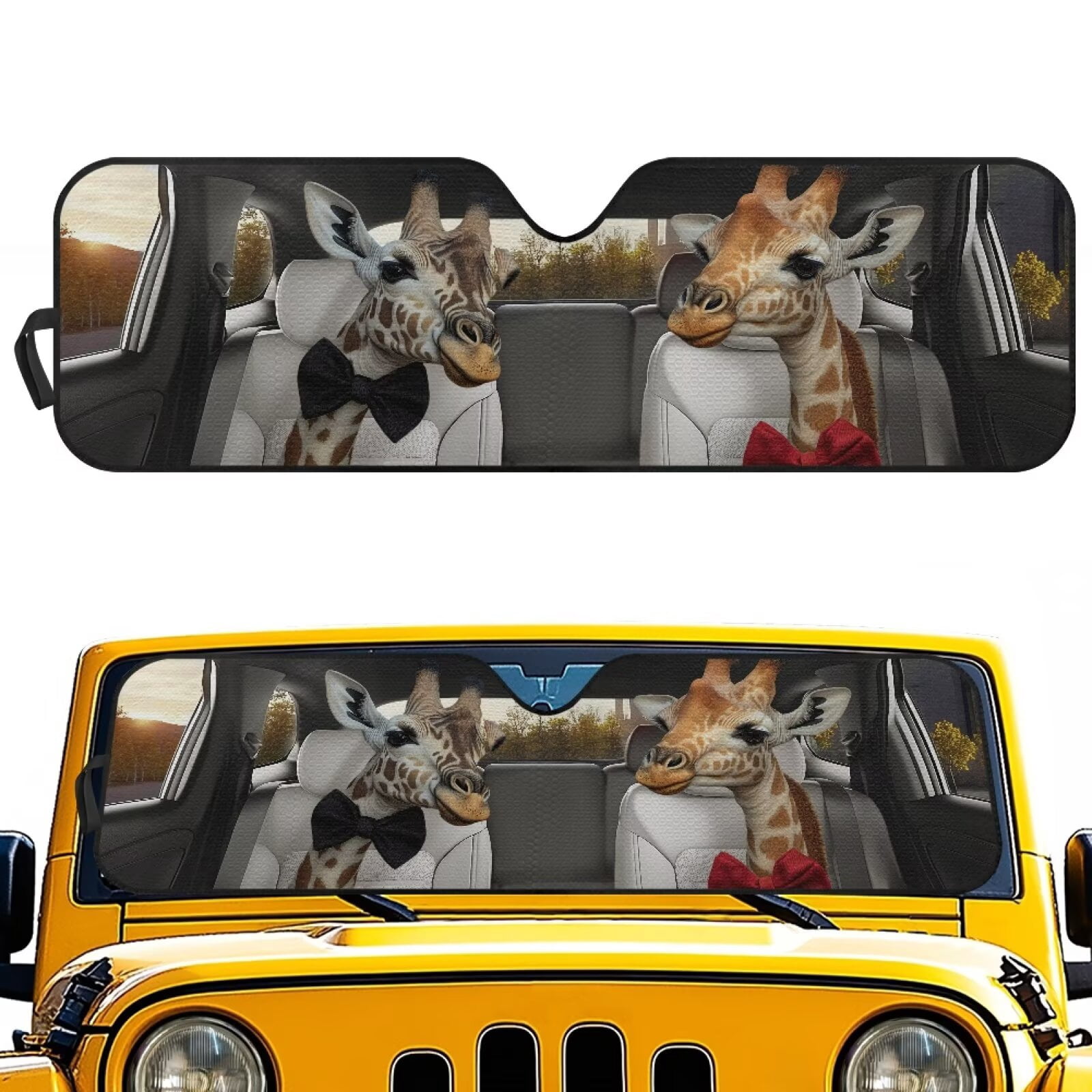 chaqlin Cute Giraffe Sun Shade Compatible with Wrangler TJ JK JKU 2 & 4 ...
